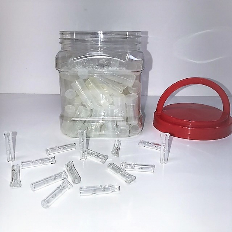 100 pc Glass Blunt Tips in a Jar Display - Pit Bull Glass
