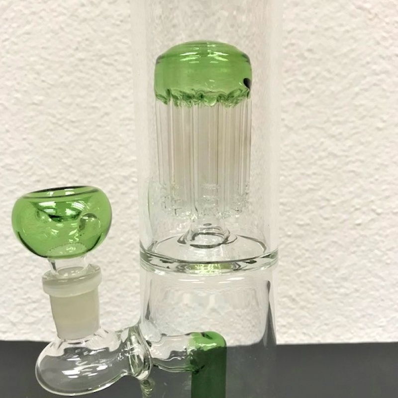 12" Color Tube Waterpipe with Lock Nut Showerhead 8 Arm Tree Perc and ...