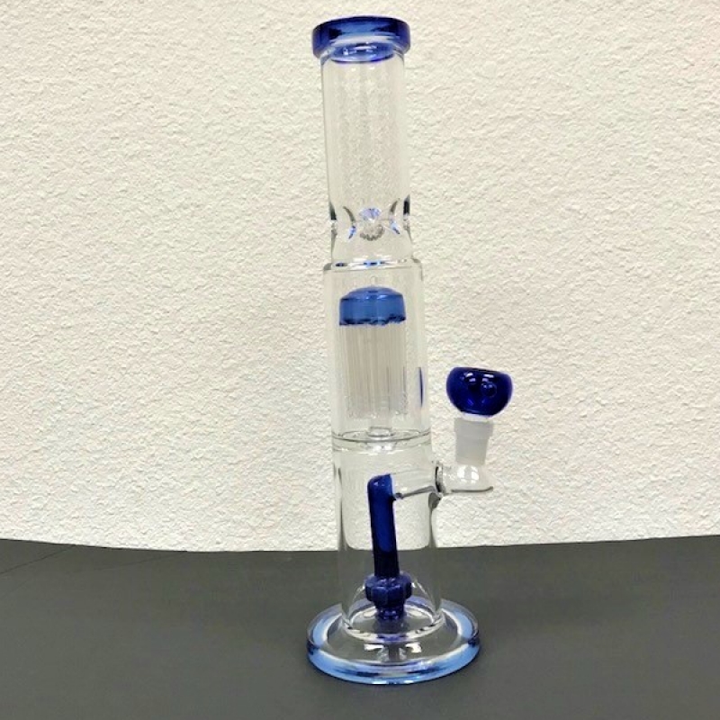 12" Color Tube Waterpipe with Lock Nut Showerhead 8 Arm Tree Perc and ...