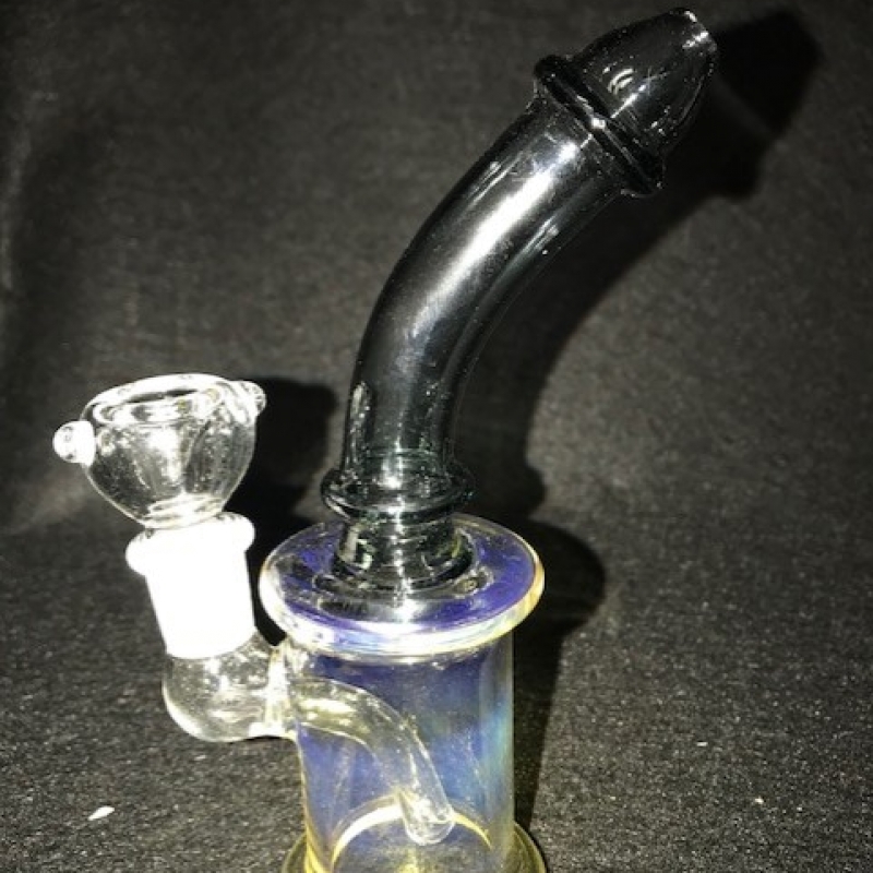 6" Smoke Black Banger Hanger Waterpipe 14MM - Pit Bull Glass