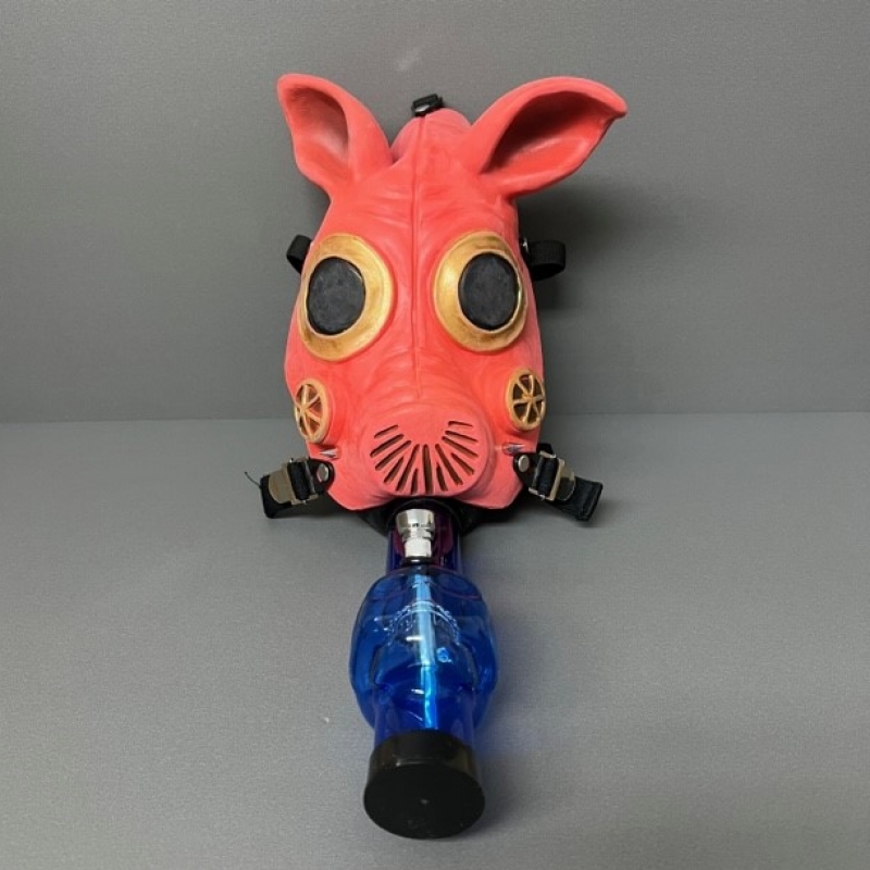 Gas Mask Deluxe Pig Head Gas Mask Face with Acrylic Waterpipe Assorted ...