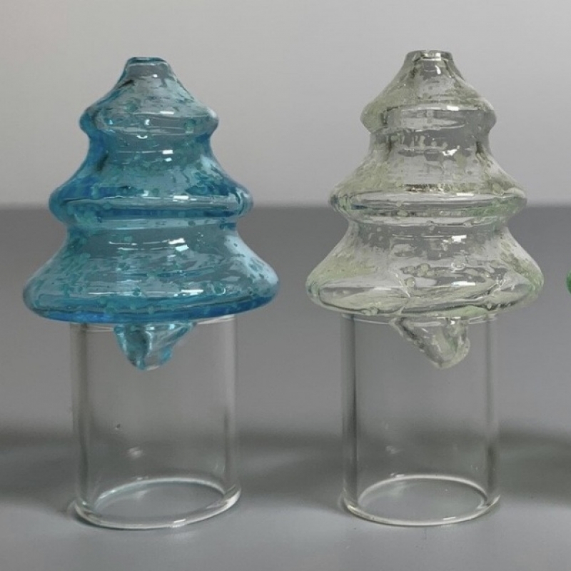 Hand Made Glass Assorted Carb Caps with Tree Designs - Pit Bull Glass