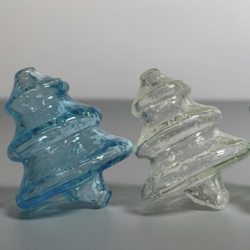 Hand Made Glass Assorted Carb Caps with Tree Designs - Pit Bull Glass